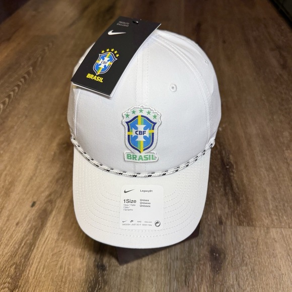 Nike | Accessories | Nike Cbf Brazil Hat White Rope Trucker Cap Brasil ...